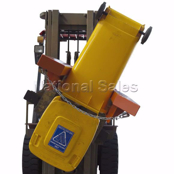 Forklift Double Wheelie Bin Tipper Frame for Rotator | Forklift ...